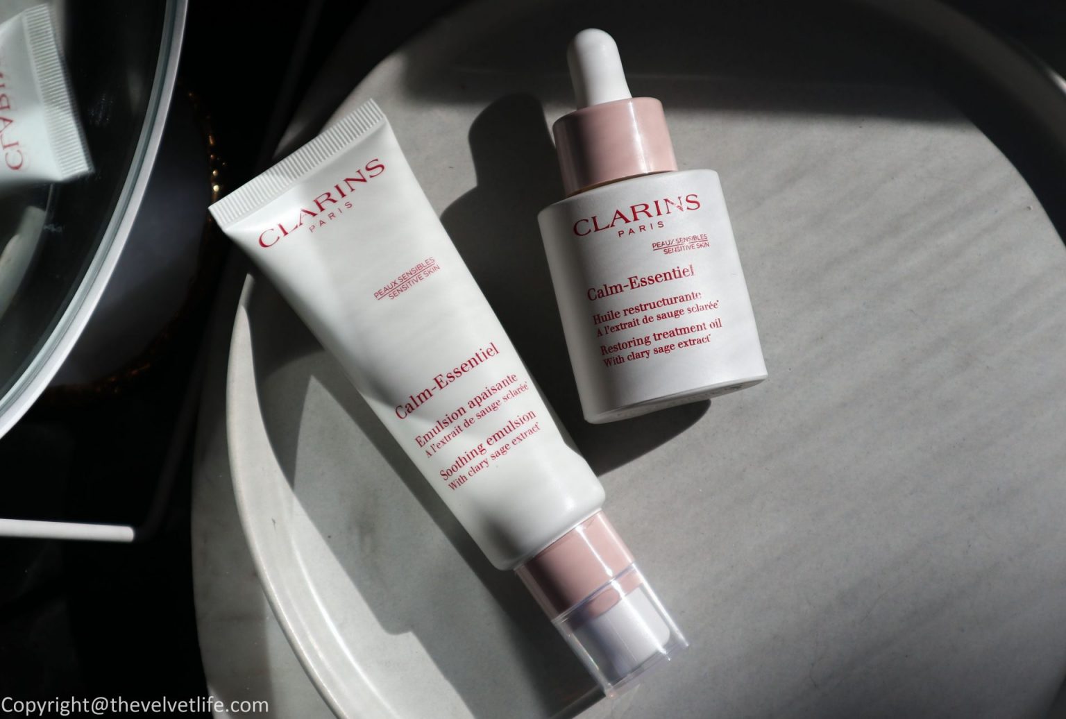 Clarins Calm-Essentiel Range - Soothing Emulsion & Restoring Treatment ...